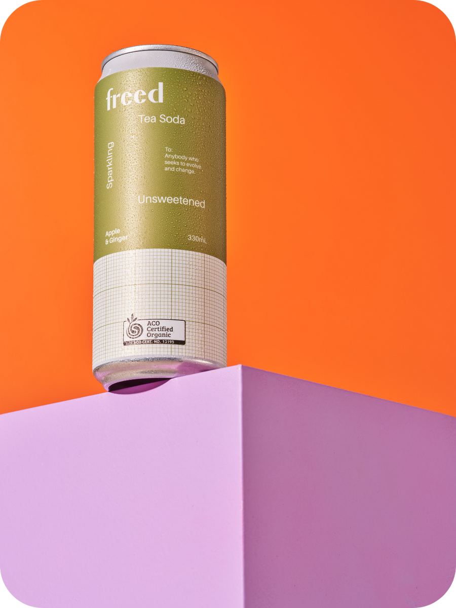 Certified Organic Tea Soda with Apple & Ginger – Freed Beverages