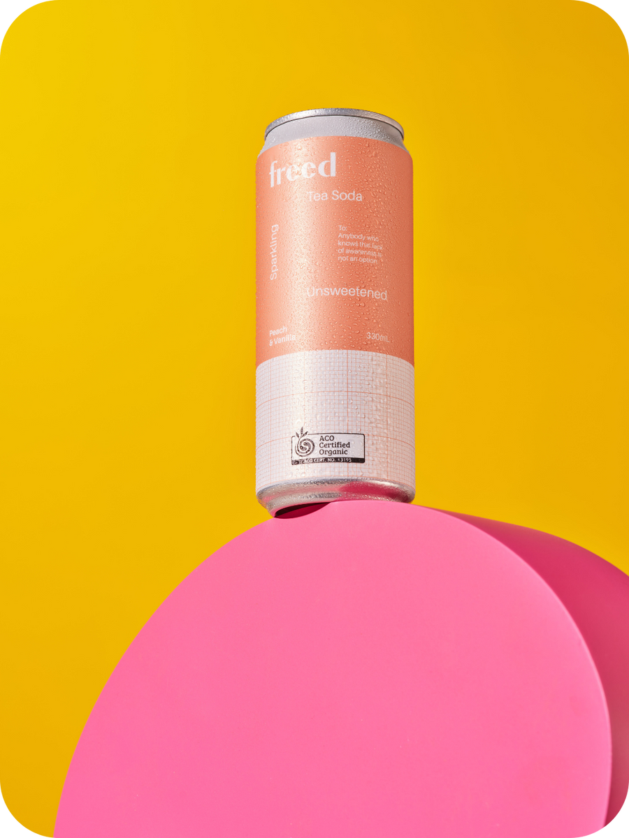 Organic Tea Soda with Peach & Vanilla – Freed Beverages