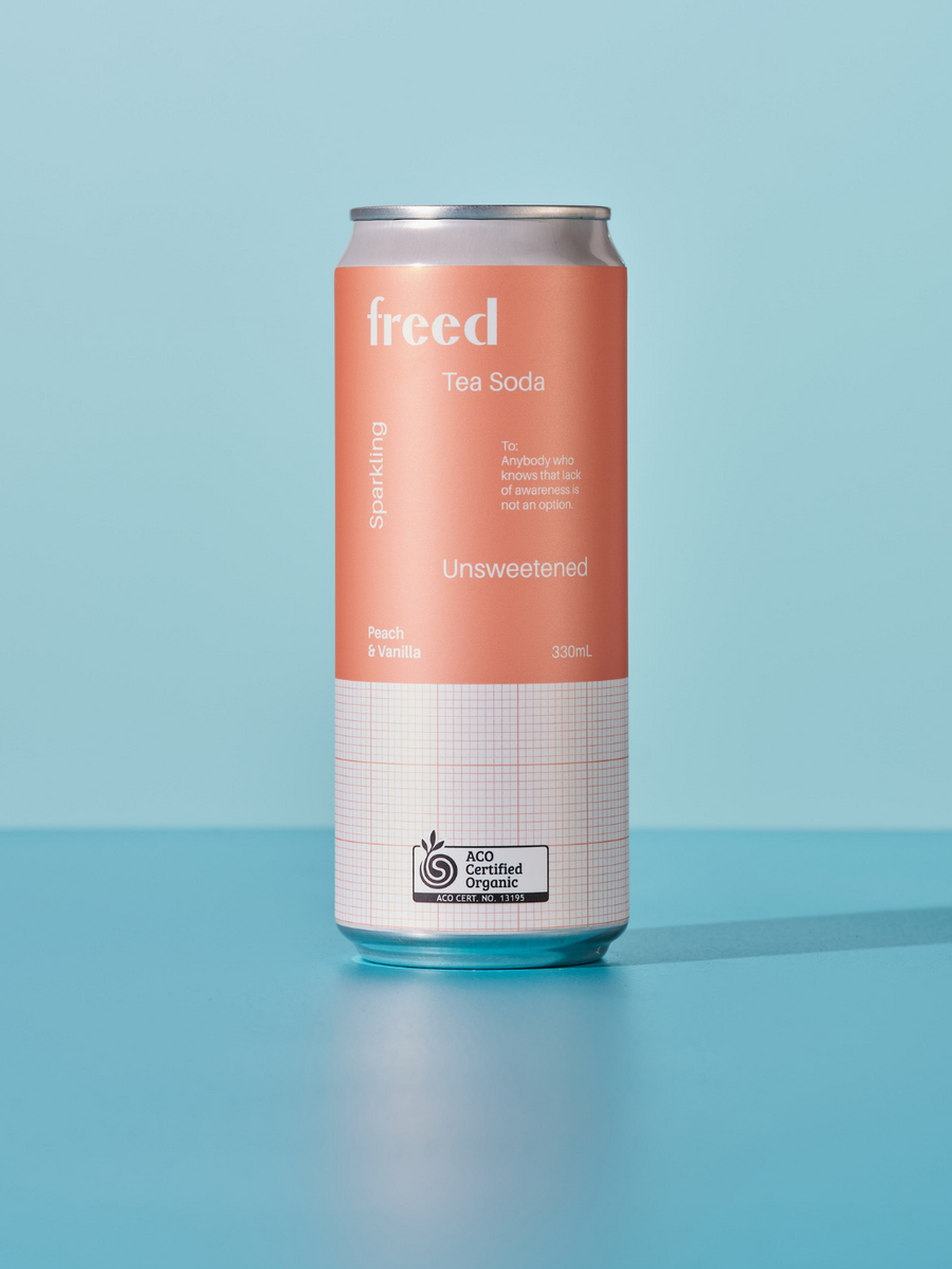 Organic Tea Soda with Peach & Vanilla – Freed Beverages
