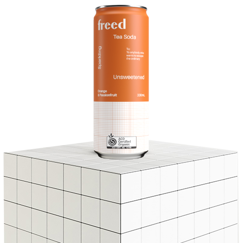 Organic Tea Soda with Orange & Passionfruit – Freed Beverages