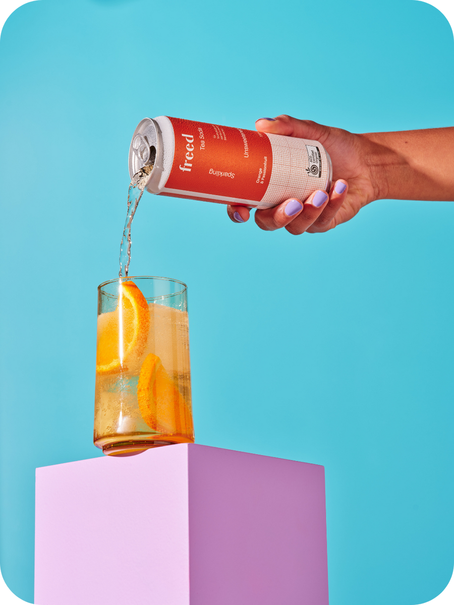 Organic Tea Soda with Orange & Passionfruit – Freed Beverages